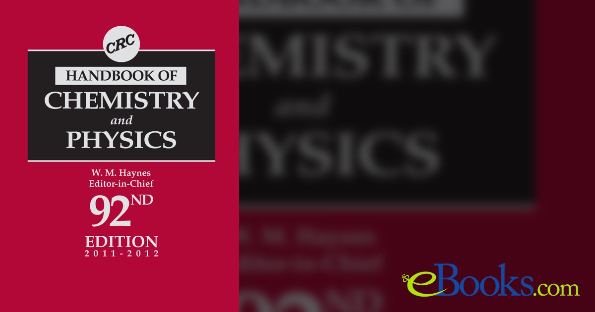 CRC Handbook of Chemistry and Physics (92nd ed.)
