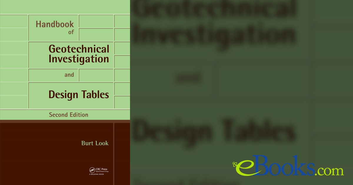 Handbook of Geotechnical Investigation and Design Tables