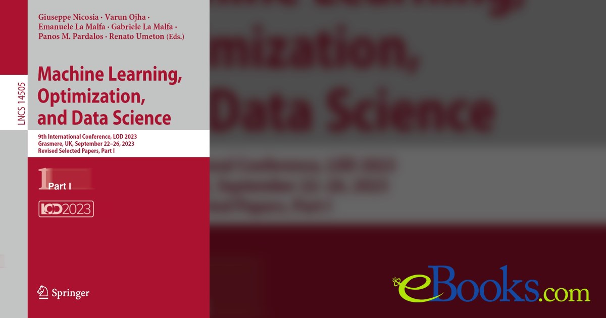 Machine Learning Optimization And Data Science