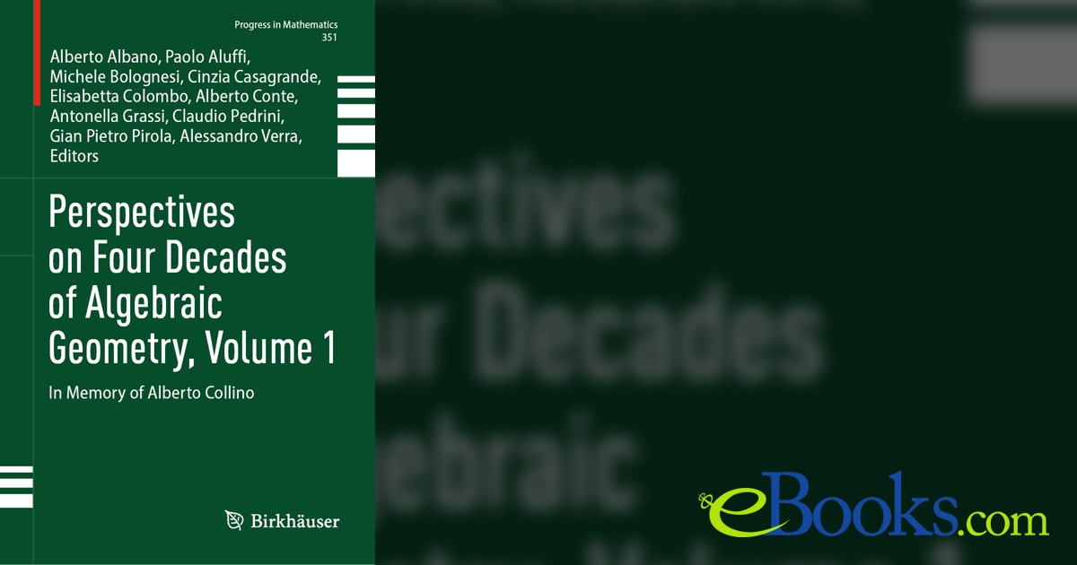 Perspectives on Four Decades of Algebraic Geometry, Volume 1