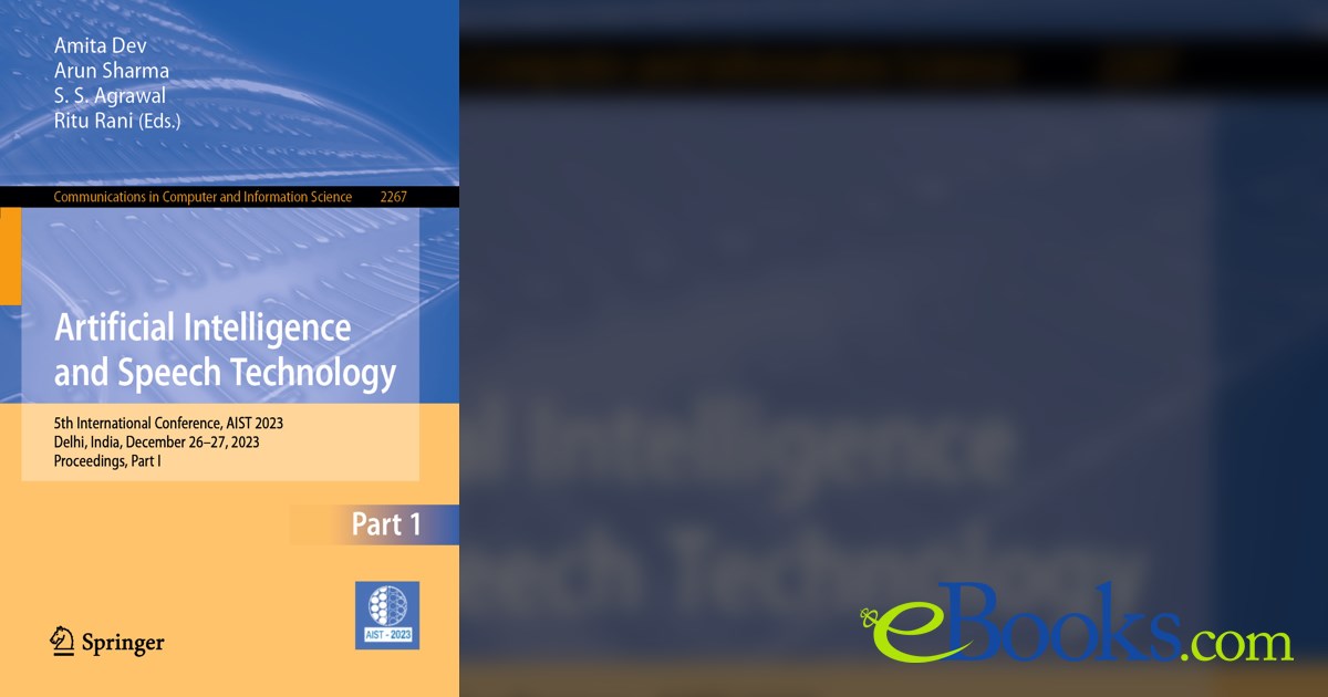 Artificial Intelligence and Speech Technology by Amita Dev (ebook)