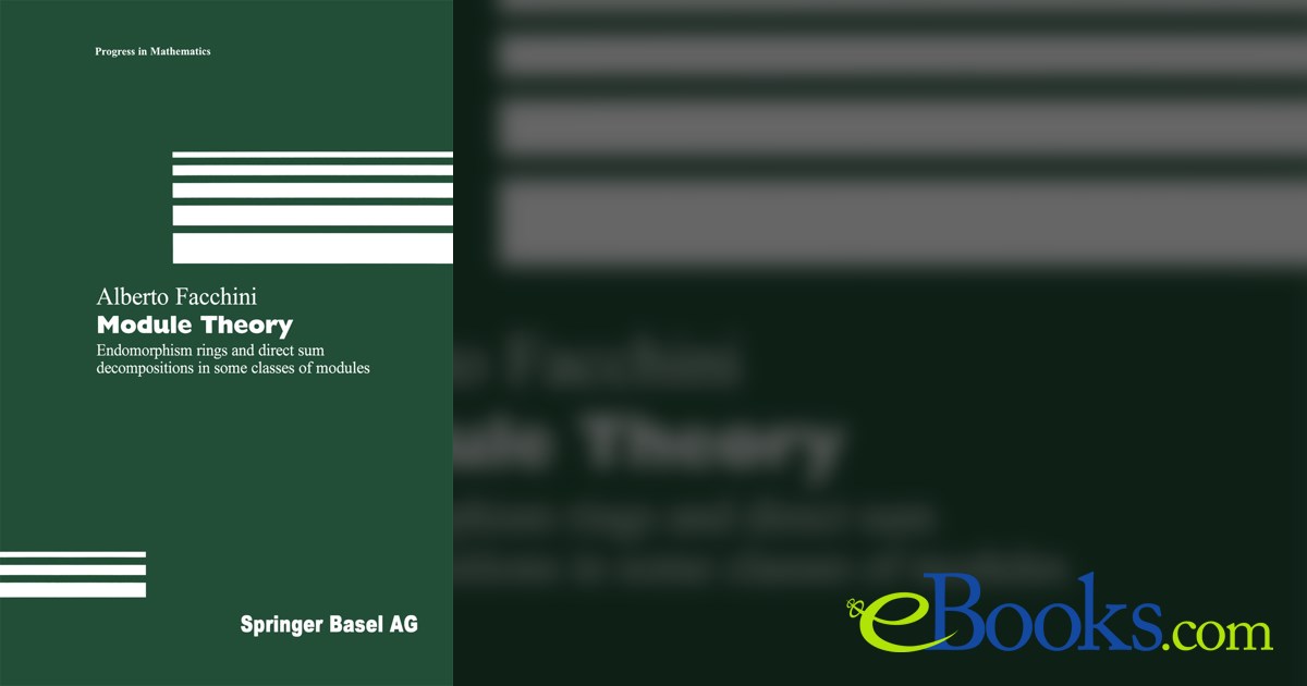 Module Theory by Alberto Facchini (ebook)