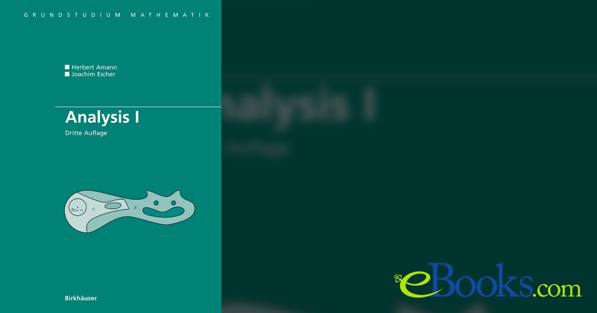 Analysis I (3rd ed.) by Herbert Amann (ebook)