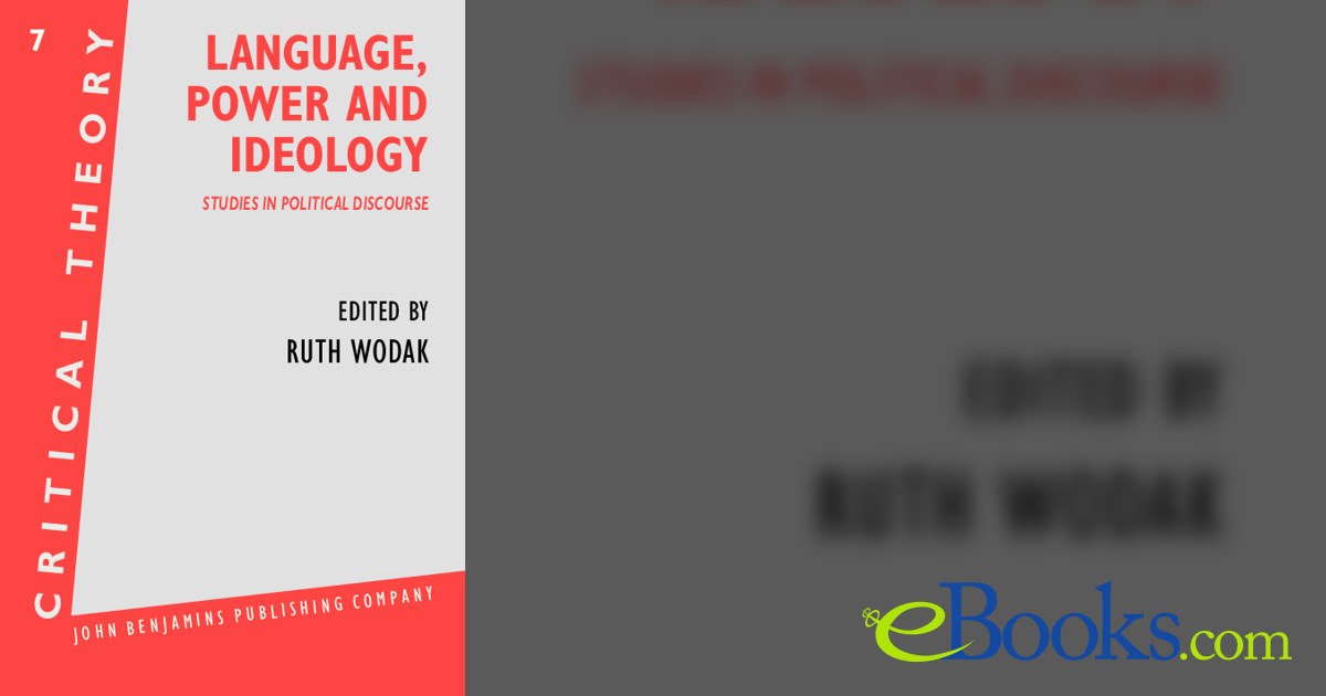 Language, Power and Ideology by Ruth Wodak (ebook)