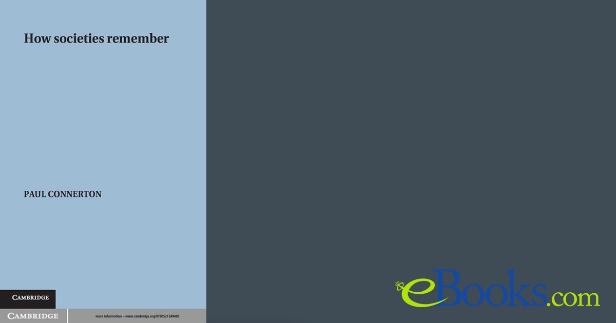 How Societies Remember by Paul Connerton (ebook)