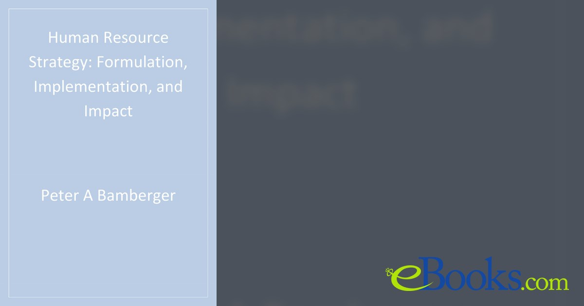 Human Resource Strategy by Peter A. Bamberger (ebook)