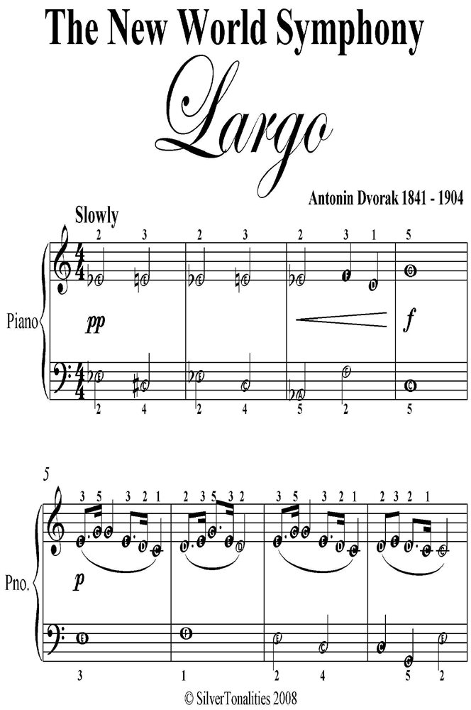 New World Symphony Easy Piano Sheet Music by Antonin Dvorak (ebook)