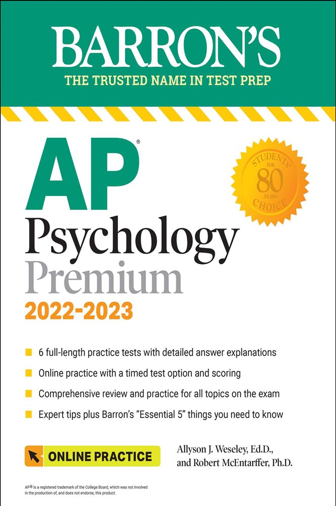AP Psychology Premium, 2022-2023: Comprehensive Review with 6 Practice ...