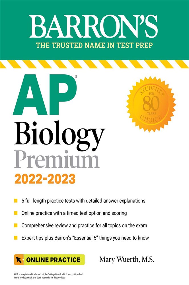 AP Biology Premium, 2022-2023: Comprehensive Review with 5 Practice ...