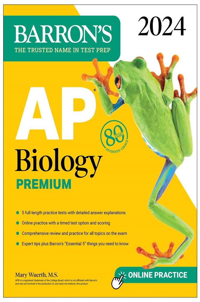 AP Biology Premium, 2024: Comprehensive Review With 5 Practice Tests ...