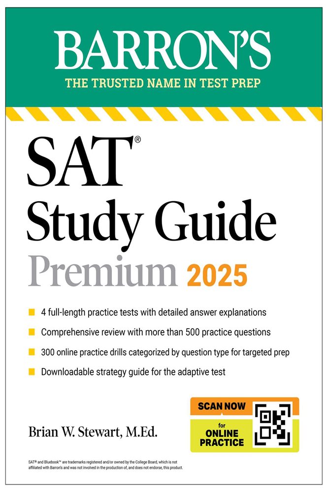 Digital SAT Study Guide Premium, 2025: 4 Practice Tests + Comprehensive ...