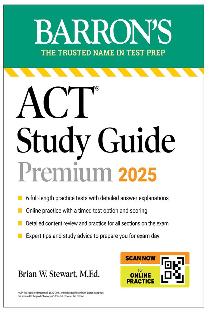 ACT Study Guide Premium, 2025: 6 Practice Tests + Comprehensive Review ...