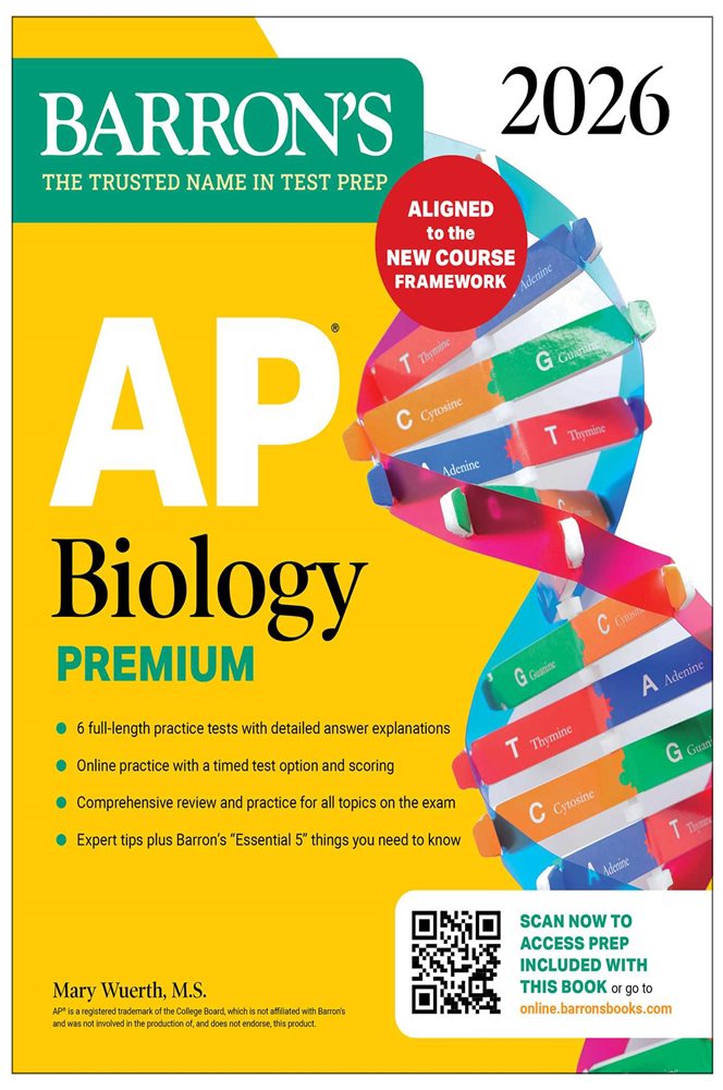 AP Biology Premium, 2026: Prep Book with 6 Practice Tests ...